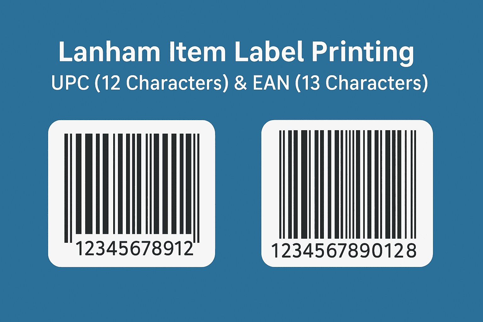 Lanham Item Label Printing - UPC (12 Characters) EAN (13 Characters ...