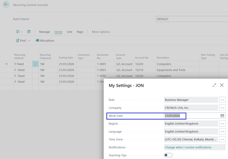 Dynamics 365 Business Central: There is nothing to post because the ...